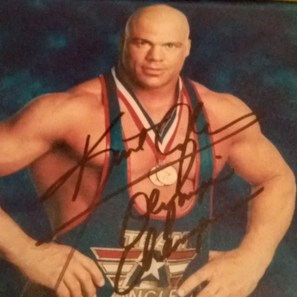 My Wwe Signed Autographed Photo Of Kurt Angle. - Gem